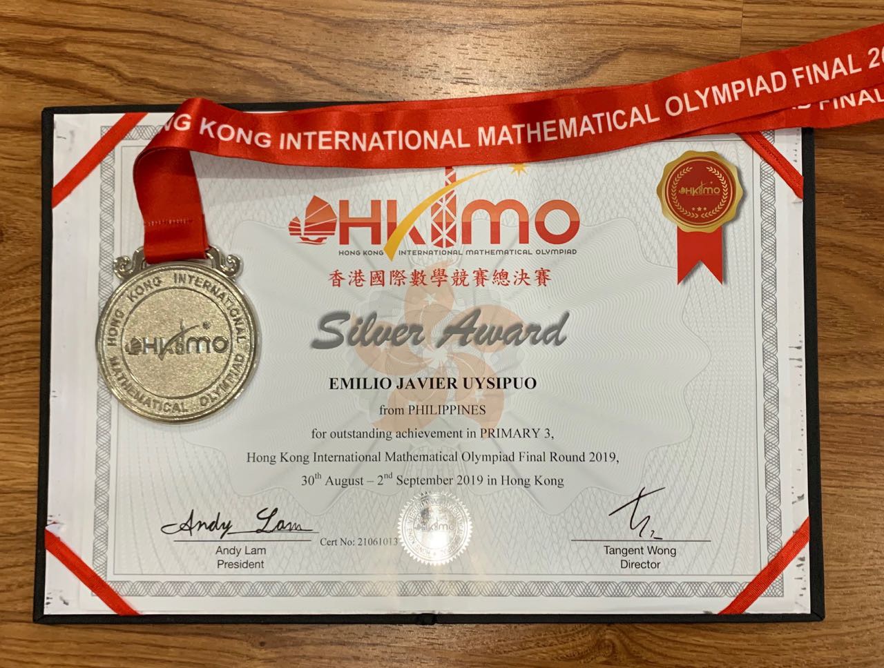 Two Fourth Graders Brought Home Silver Medals from the 2019 HKIMO Int’l ...